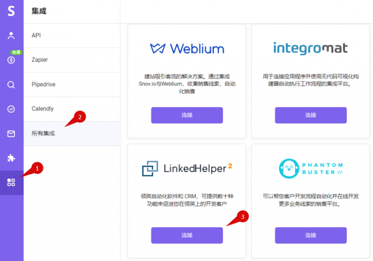 Snov.io - 如何建立 Linked Helper 2 集成